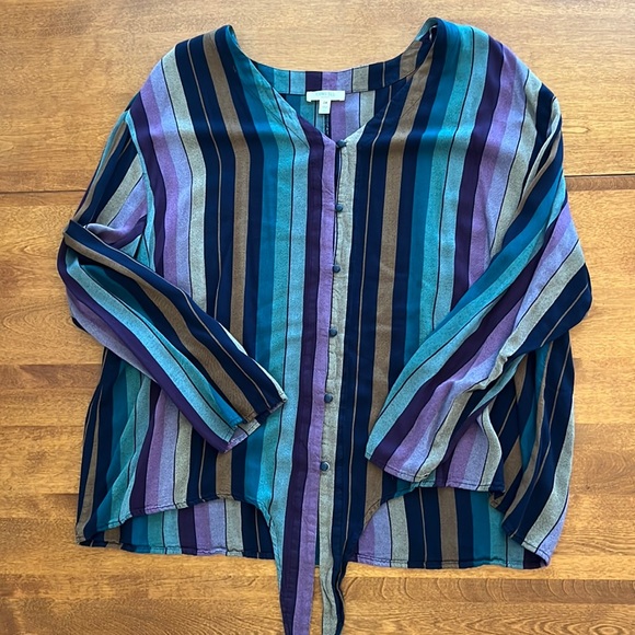 Tops | Come Blue Multi Colored Blouse | Poshmark